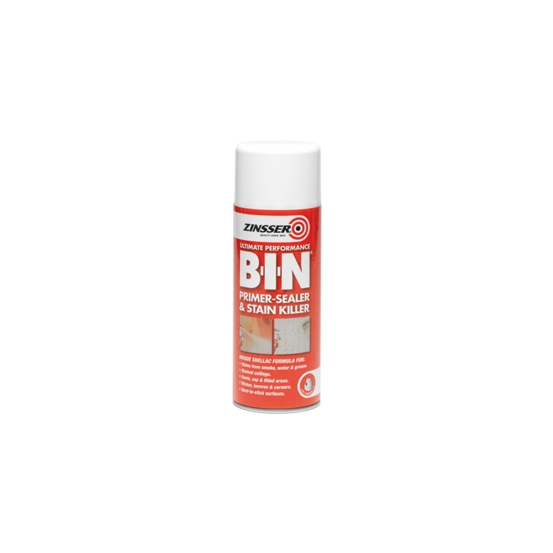 ZINSSER BIN SHELLAC PRIMER SEALER WHITE SPRAY - Winterstoke Decorators ...