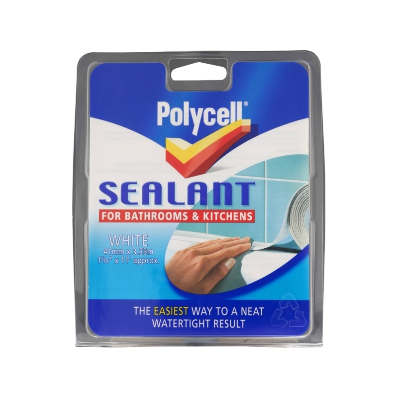 POLYCELL SEALANT STRIP BATHROOM & KITCHEN WHITE 41MM - Winterstoke Decorators Supplies
