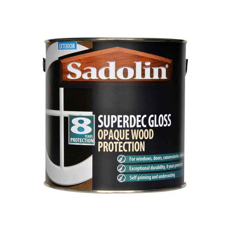 SADOLIN SUPERDEC GLOSS WHITE 2.5LITRE - Winterstoke Decorators Supplies