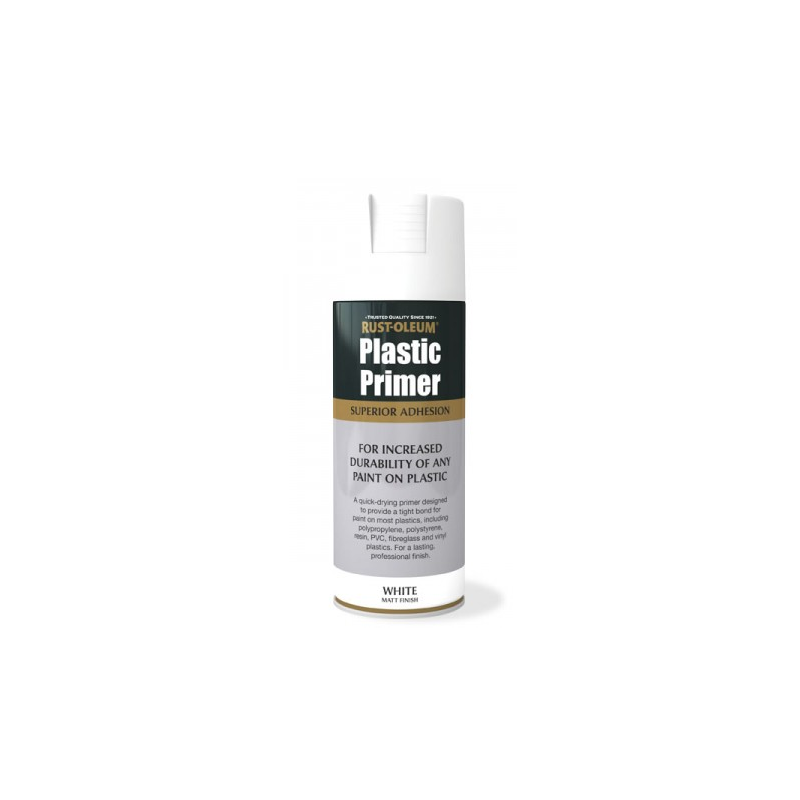 Rust Oleum Plastic Primer White Matt 400ml Winterstoke Decorators Supplies