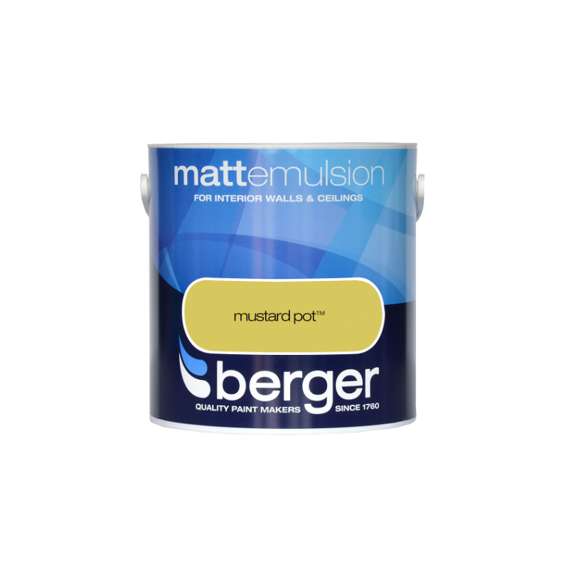 BERGER MATT EMULSION MUSTARD POT 2.5L - Winterstoke Decorators Supplies