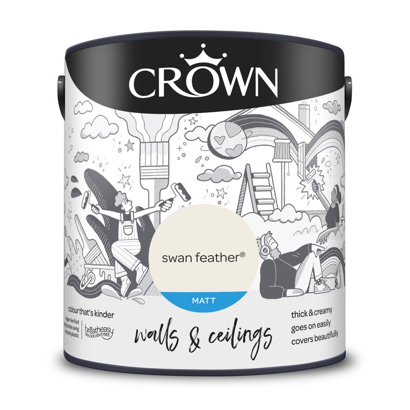 CROWN MATT EMULSION SWAN FEATHER 2.5L - Winterstoke Decorators Supplies