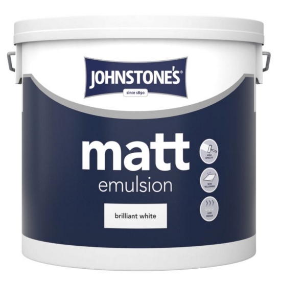 JOHNSTONE'S CONTRACT EMULSION VINYL MATT BRILLIANT WHITE 5LT ...